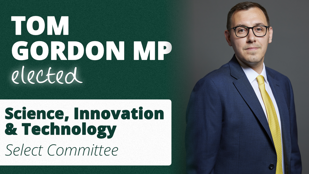 Tom Gordon MP elected to House of Commons Science, Innovation and ...